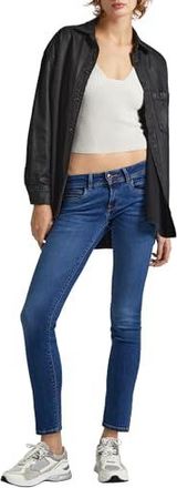 Pepe Jeans London Slim Taille Basse à Un Bouton PL204585 Jeans, Bleu (Denim-GX6), 27W / 34L Femme