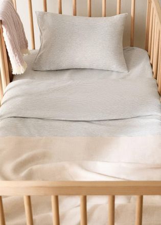 Mango Housse de couette berceau coton rayures gris - Home - 100x120cm - MANGO HOME