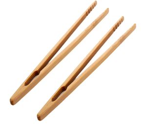 Generic Toastzangen aus Holz, lang, Tee-Zangen, Tee-Zangen, Lebensmittelzangen für die Küche, 2 Stück, Küchentoastzangen aus Holz, langlebig