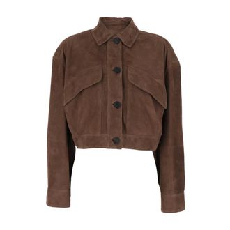 Brunello Cucinelli Femme, Vestes, Brun, Taille: 38 FR Leather Jacket