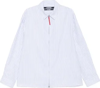 Jacquemus Striped Zip-up Shirt