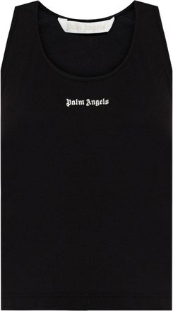 Palm Angels D&eacute;bardeur c&ocirc;tel&eacute; &agrave; logo classique Palm Angels Noir Blanc cass&eacute;