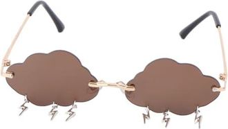 Vosarea Lunettes Amusantes sans Monture &agrave; Motif Nuage et &Eacute;clair Protection Solaire Accessoire Soir&eacute;e Rave pour Femmes Dimensions 146X14X41 CM