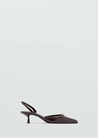 Mango Chaussures &agrave; talon kitten vernies bordeaux - Femme - 35 - MANGO