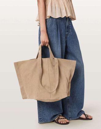 AllSaints Lutece - Cabas en daim - Marron pinto