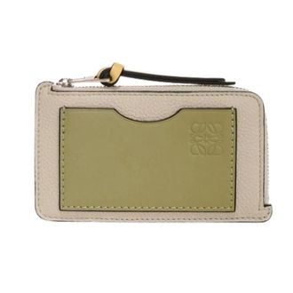Loewe Porte-monnaie porte-cartes Pre-owned en cuir de veau grain&eacute; souple - Femme - Pre-owned - Gris - Taille: ONE Size