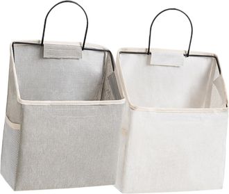 NUOBESTY 2 Stück Faltbare Wand Aufbewahrungstaschen Hängende Organizer für Schlafzimmer Leichte Stoff Hängetaschen Weiß Vielseitige Aufbewahrungslösung für Sch