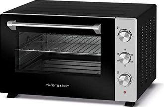 Riviera & Bar riviera&bar Four Posable Parois Tempérées 60L - Thermostat Réglable 100-230°C, Minuterie 120 min, Modes de Cuisson Variés, Accessoires Inclus, Adapté 