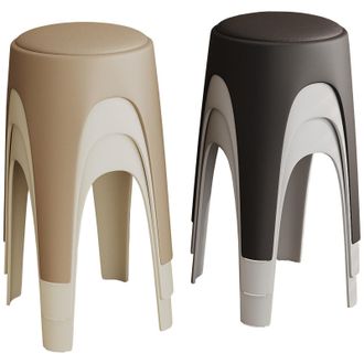 Generic 18.9Zoll stapelbare St&uuml;hle mit gepolsterten Sitzen, Runde Nesting Plastik f&uuml;r Flexible Klassenzimmer, Familie Versammlung, Langlebige R&uuml;ckenlose, Bunt