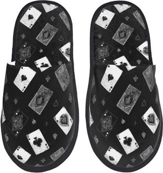 Generic Carte De Jeu Noire (4) Homme Femme Slippers Peluche Chaussons Confortable Chaussures De Maison Pour Maison Hiver Int&eacute;rieur L