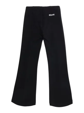 Moschino Girls Trousers With Patches And Pockets Black Cotton