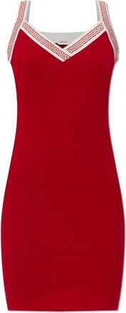 Versace Femme, Robes, Rouge, Taille: 34 FR Mini-robe en jersey de coton stretch jacquard