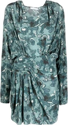 Iro Iro, Femme, Robes, Multicolore, Taille: 38 FR Fontana Printed Draped Dress