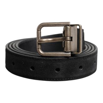 Dolce & Gabbana Schwarzes Leder Metallschnalle G&uuml;rtel - - Accessories - Herren - Schwarzk - ONE SIZE