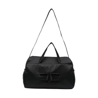 Elisabetta Franchi Femme, Sacs, Noir, Taille: ONE Size Sac &agrave; langer avec logo brod&eacute;