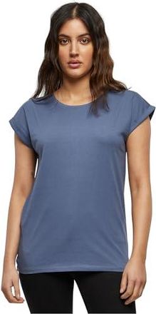 Build Your Brand Femme By021-ladies Extended Shoulder Tee T-Shirt À Épaules Dénudées pour, Bleu Vintage, XXL EU