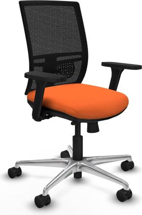 Piqueras y Crespo Schreibtischstuhl mit 3D-Armen, h&ouml;henverstellbare Lendenwirbelst&uuml;tze, ausgestattet mit Syncro/Traslack und Schneidschaum, mit Rollen 65 mm, Nylon, Sch