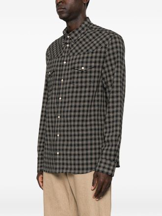 Emporio Armani Checked Flannel Shirt - Black