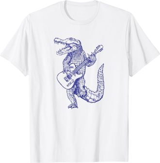 Seembo Alligator spielt Gitarre Krokodil Gitarristen Musiker T-Shirt