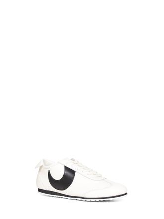 Marine Serre Womens White Matte Leather Ms Astra Sneakers Calf Trainers
