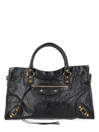 Balenciaga Womens Medium Handbag Le City Leather Black Handbags Hand Bags