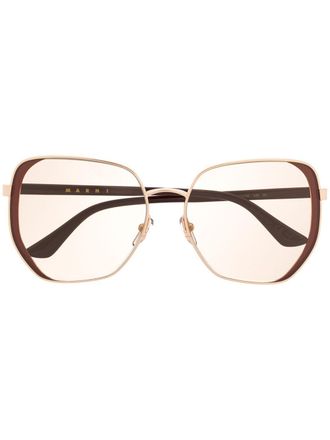 Marni Eyewear Oversized-Sonnenbrille - Braun