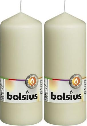 Bolsius Bolsius Stumpenkerze 150/60mm cellophaniert elfenbein (Packung mit 2)