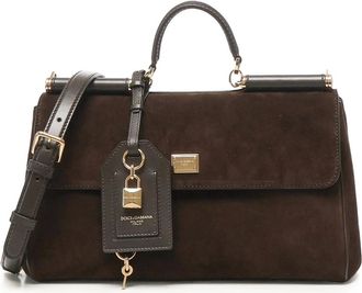 Dolce & Gabbana Femme, Sacs, Brun, Taille: ONE Size Sac bandouli&egrave;re Sicily Petit Mod&egrave;le