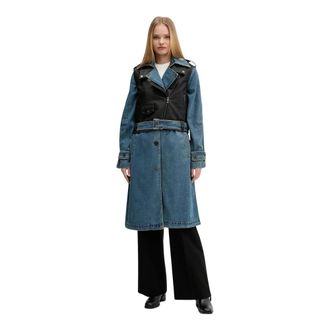 Desigual Denimbik Trench - - Coats - Damen - Blau - L