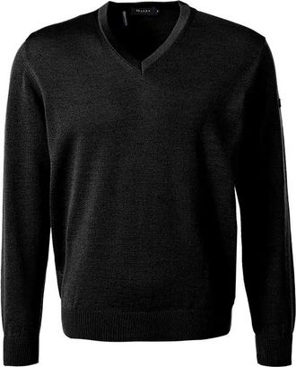 Maerz MAERZ Muenchen Herren Pullover schwarz Merinowolle unifarben