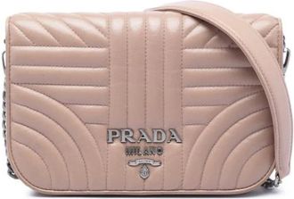 Prada Sac bandouli&egrave;re Diagramme Pre-owned - Femme - Pre-owned - Brun - Taille: ONE Size