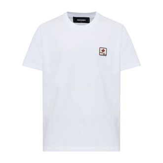Dsquared2 T-shirt en coton avec logo - Homme - Tops - Blanc - Taille: L