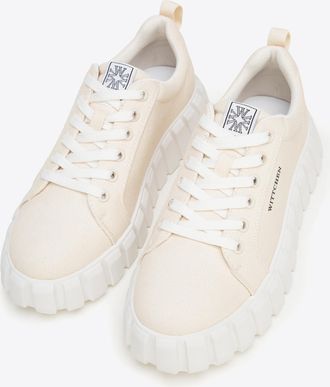 Wittchen Damen Plateau-Sneaker Hellbeige Textilmaterial