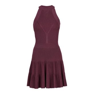 Balmain &Auml;rmelloses ausgestelltes Kleid in Lochstrick - - Dresses - Damen - Lila - 2XS