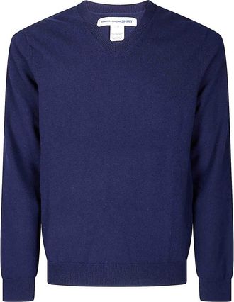 Comme Des Garçons Pull Col Rond - Bleu Foncé