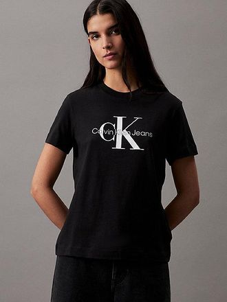 Calvin Klein T-shirt Mit Monogramm - Ck Black - Damen - XL