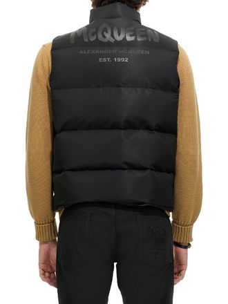 Alexander McQueen Graffiti Logo Print Down Vest - Black