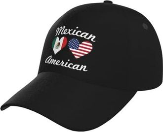 Generic Casquette De Baseball Drapeau Mexicain-Am&eacute;ricain Chapeau De Sport Classique Respirante Casquette D&Eacute;t&eacute;, pour Cyclisme, Hommes, Randonn&eacute;e, 55-59cm