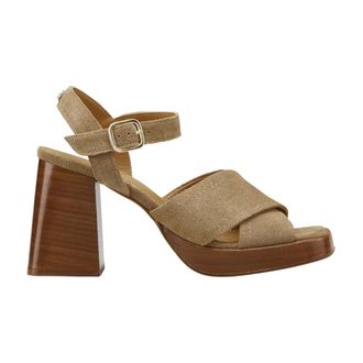 Cosmoparis Femme, Chaussures, Beige, Taille: 39 EU Sandales &agrave; Talon en Daim Taupe Priska