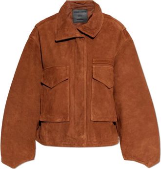 AllSaints Femme, Vestes, Brun, Taille: 40 FR Blouson en daim Clay