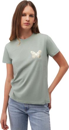 Mavi Damen Butterfly T-Shirt T-Shirt, Lily pad, XL