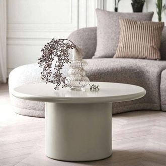 Pier Import Pier Import - Table basse ronde sable - design minimaliste, pied cylindrique alberta