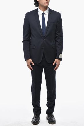 Corneliani CC COLLECTION Slim-Fit-Anzug aus Schurwolle mit klassischem Revers Corneliani