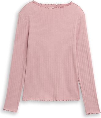 Tom Tailor Damen 1046619 Langarmshirt mit Stehkragen, 12120-Antique Rose Melange, XXL