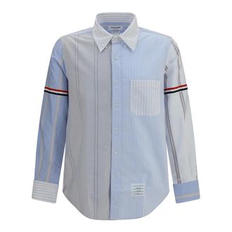 Thom Browne Funmix Gestreiftes Oxford-Hemd - - Shirts - Herren - Blau - L