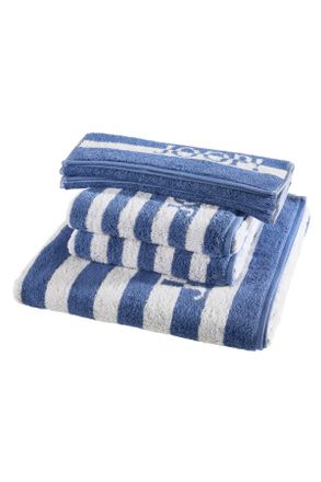 Joop Frottierset Split Stripes, Blau, Textil, 5-teilig, Streifen, Oeko-Tex Standard 100, saugf&auml;hig, Aufh&auml;ngeschlaufe, strapazierf&auml;hig, angenehm weich, hoch