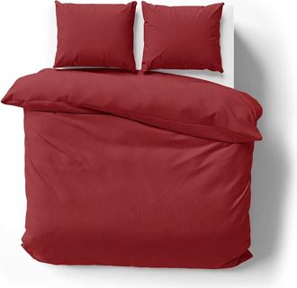 Lorena Mako-Satin Bettw&auml;sche Venedig Burgund 1 Bettbezug 200 x 220 cm + 2 Kissenbez&uuml;ge 80 x 80 cm