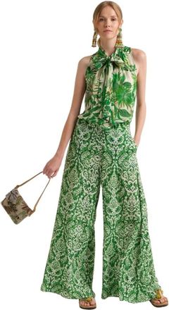 Maliparmi Maliparmi, Femme, Pantalons, Vert, Taille: 44 FR Dreamscape Ikat Pantalons