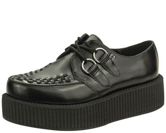 T.U.K. Leather Viva High Creeper - Herren & Damen Schuhe - Farbe Black Leather - Gr&ouml;&szlig;e EU41