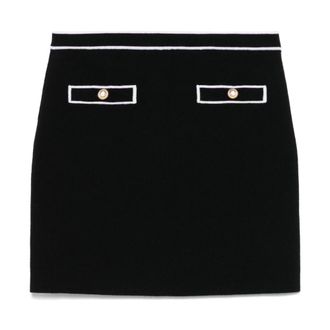 Alice & Olivia Schwarzer Rock mit kontrastierender Borte - - Skirts - Damen - Schwarzk - M